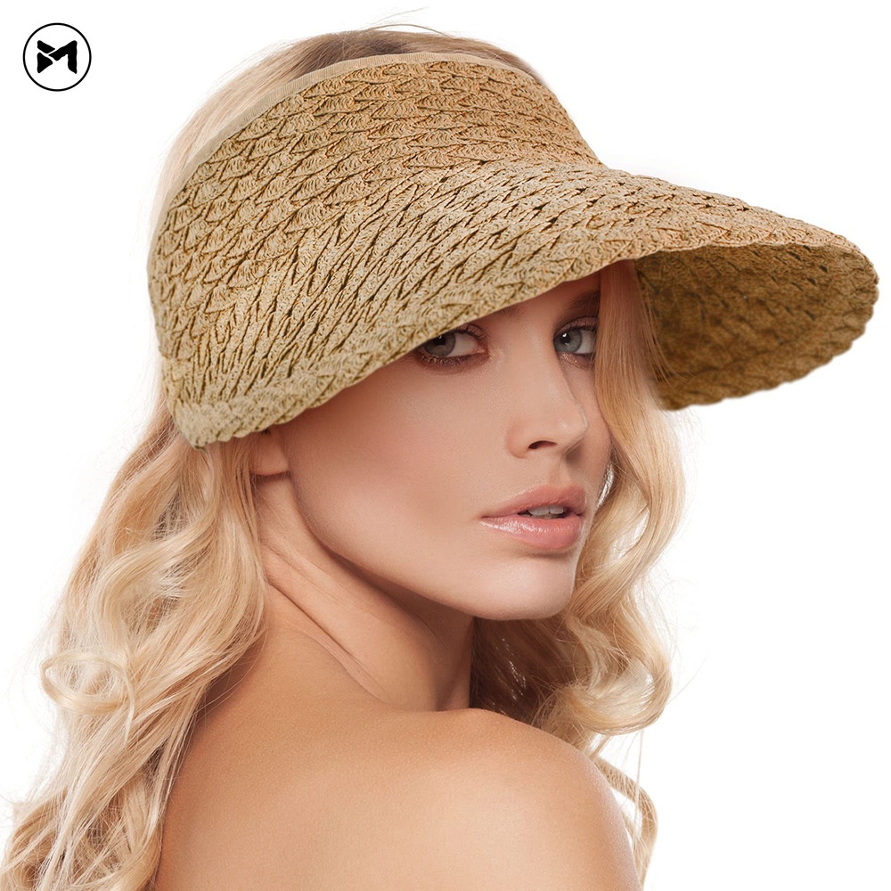 Summer Empty Top Hat Ladies Straw Hat Foldable Travel Sun Hat Straw ...