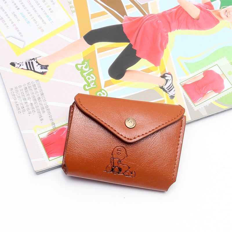 Japanese magazine PU leather cartoon mini wallet cute tri-fold wallet ...