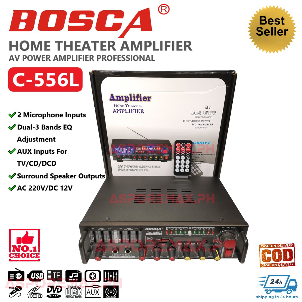 BOSCA Digital Amplifier with BLUETOOTH CONNECTION 2Mic Input Echo ...