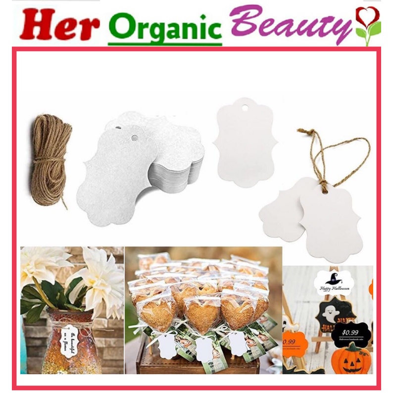 Kraft Paper Gift Tags WHITE (Fancy Shape) | Shopee Philippines