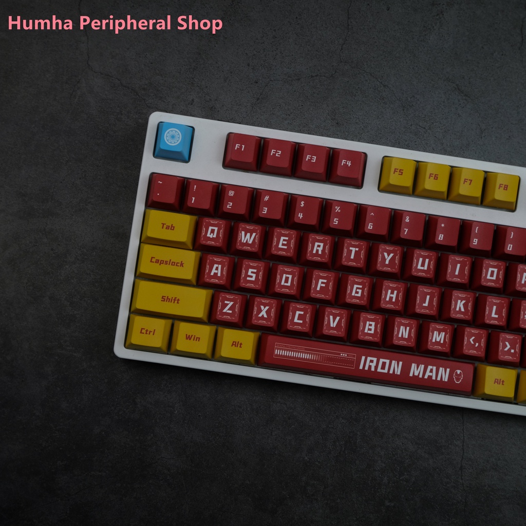 Humha Iron keycap 140 keys PBT material Dye-Sublimation Cherry profile Mechanical Keyboard ...