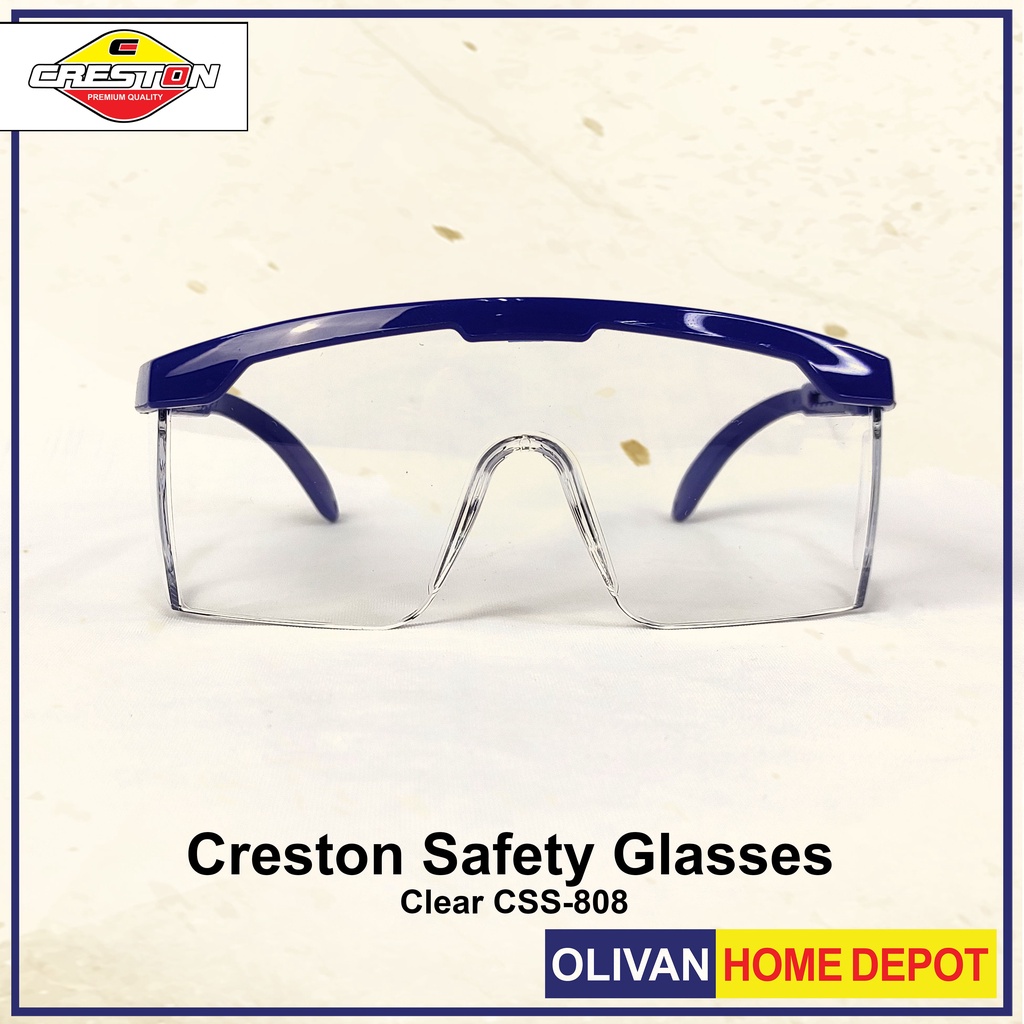 CRESTON Lightweight Polycarbonate Lens Safety Glasses CSS-808(Clear ...