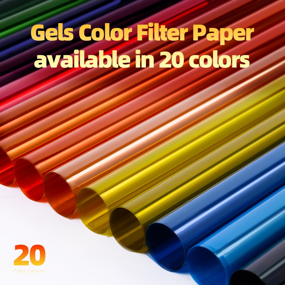 Selens 100×100cm Lighting Color Filter Gels Paper with 4 clamps for ...