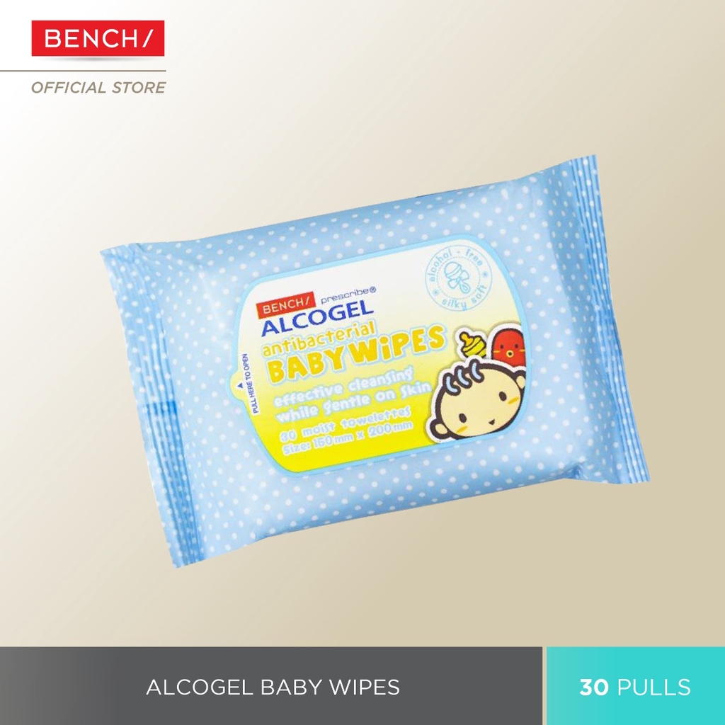 CPW7030A - BENCH/ Alcogel Antibacterial Baby Wipes 30 pulls | Shopee ...