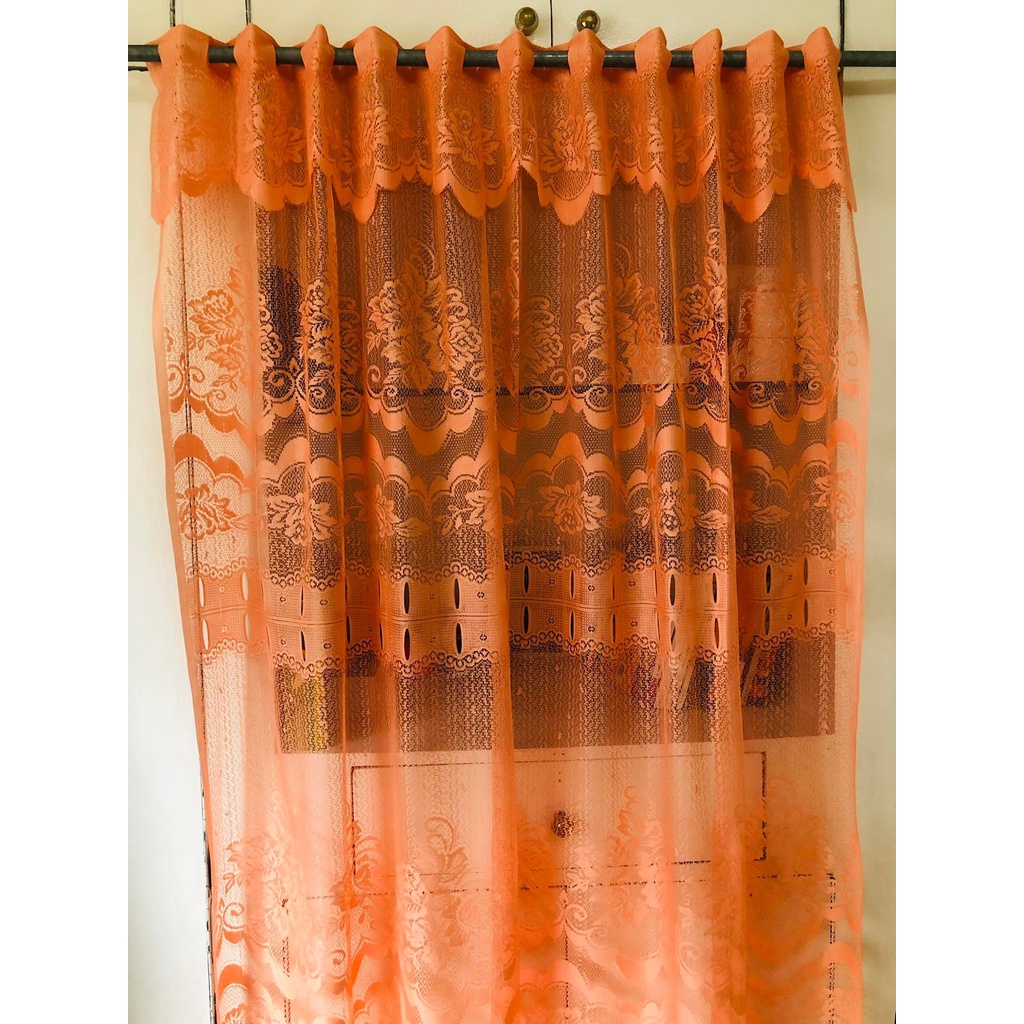 lace curtain single panel scallop with overlap curtain windows standard ...