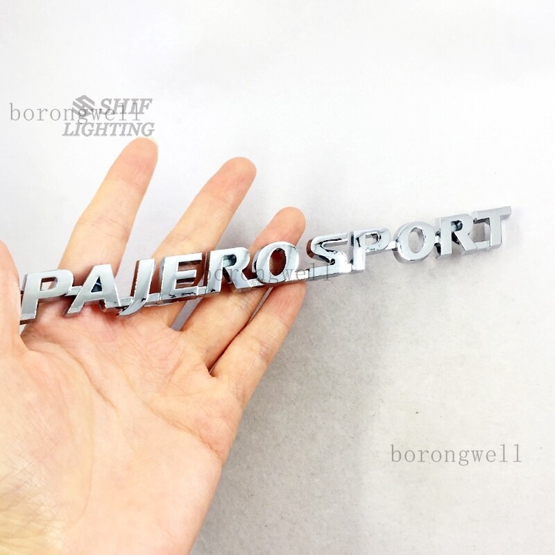 1 x ABS Chrome PAJERO SPORT Logo Letter Car Auto Rear Emblem Sticker ...