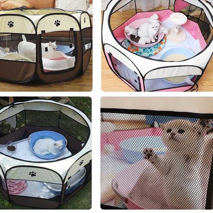Cage Folding Animal Tent Portable Pet Cage Folding Pet Tent Octagonal ...