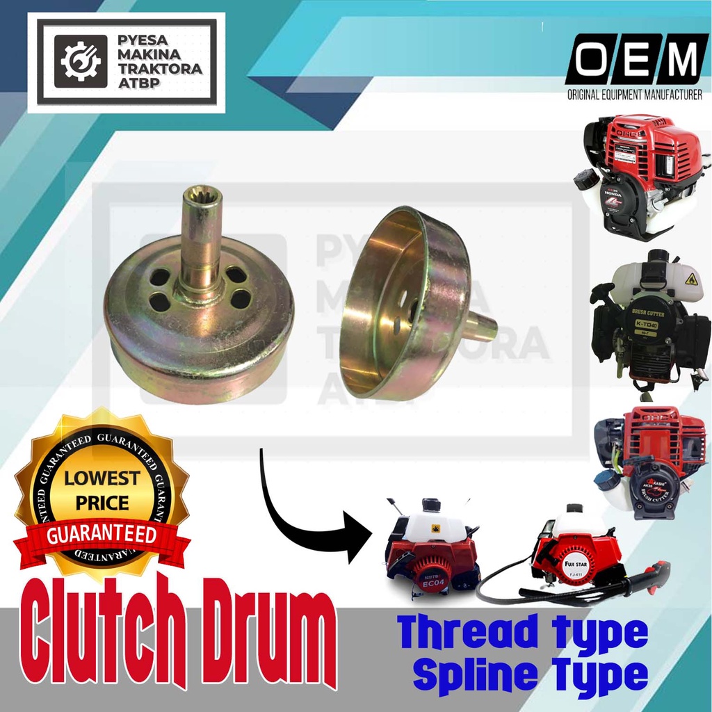 TD40 Clutch Drum Threaded & Spline for TD40 Kawasaki 2 stroke Grass ...