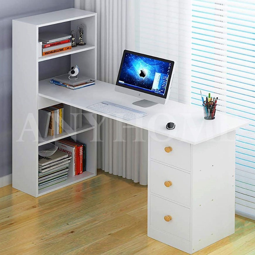 AnyHome Computer Study Writing Gaming Desk Table 3 Drawers 4 Tier ...
