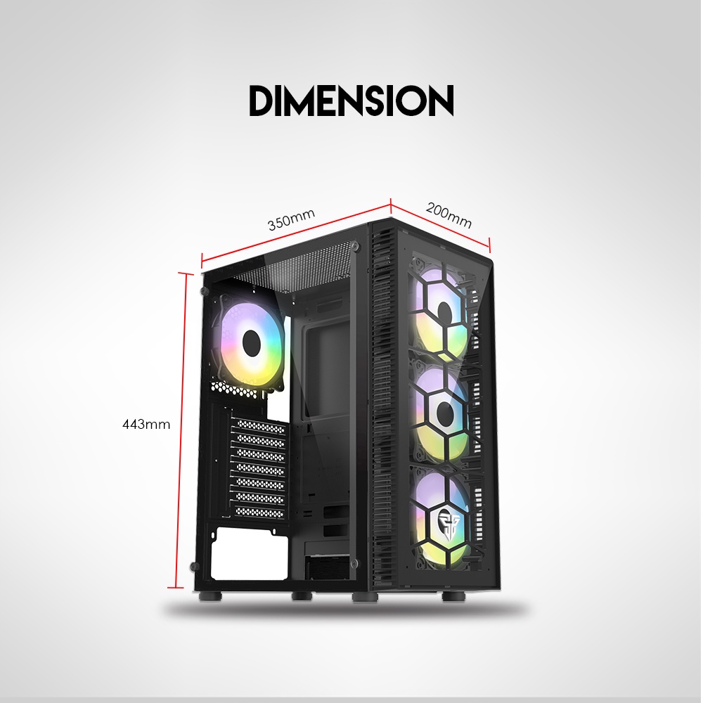 Fantech HEXA CG73 Rainbow Mid-Tower 4 Dynamic Fans Included | Shopee ...