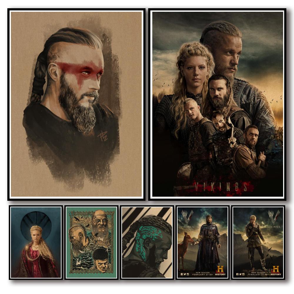 50 Designs Tv Show Vikings Kraftpaper Poster Home Decal Art Painting ...