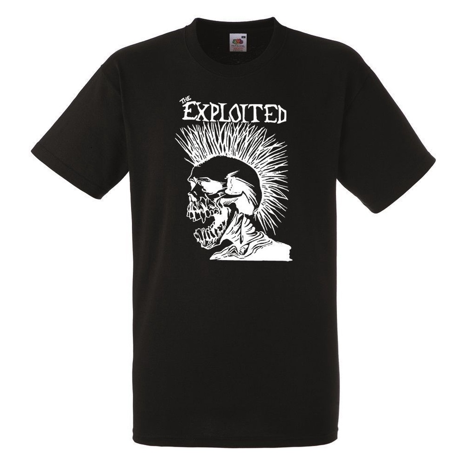 The Exploited Logo Black Men Rock Band Design High Quality T-Shirt 100% ...