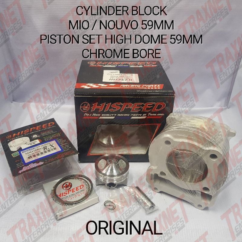 HISPEED RACING CYLINDER BLOCK MIO / NOUVO CHROME BORE | Shopee Philippines