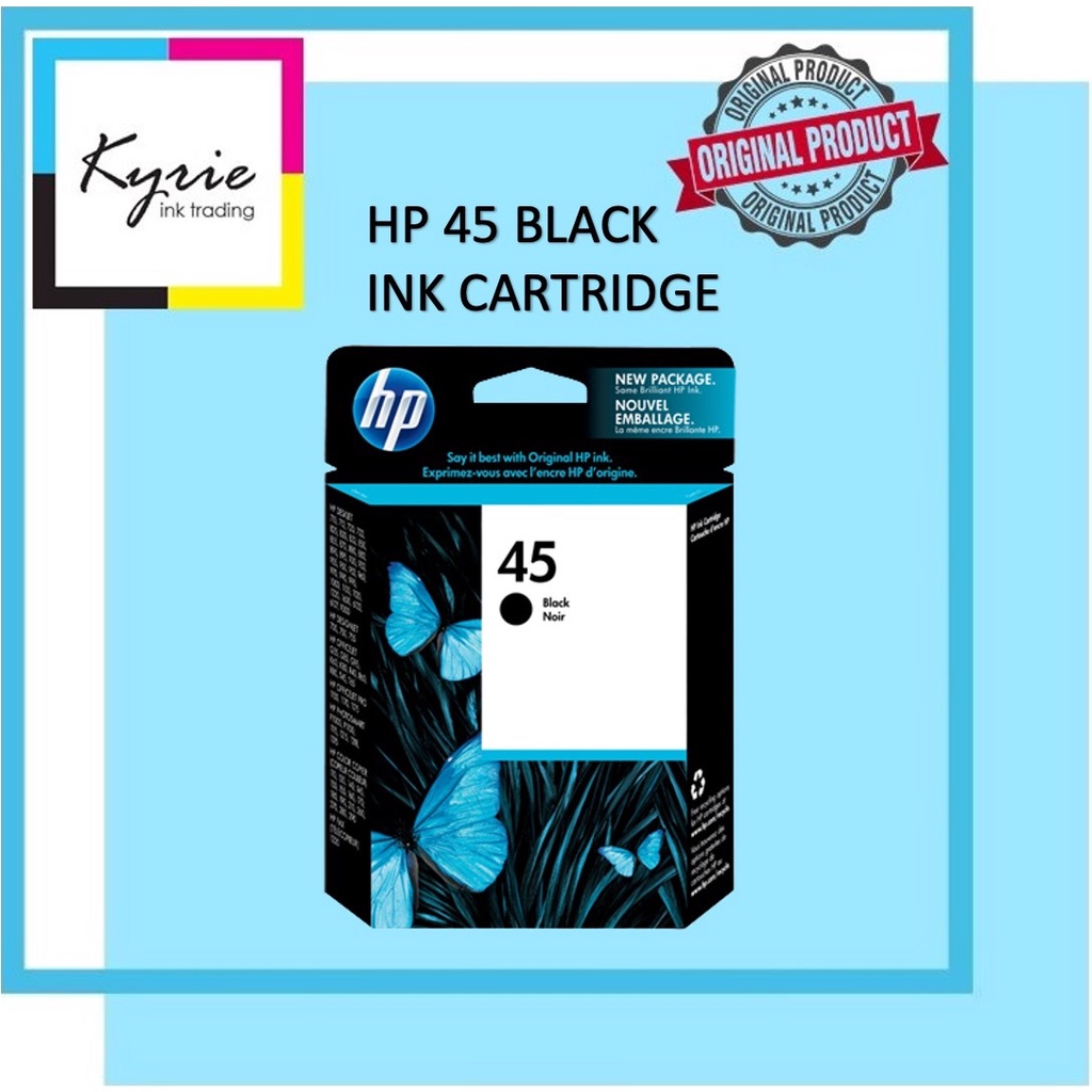 HP 45 Black Original Ink Cartridge (51645AA) HP45 | Shopee Philippines