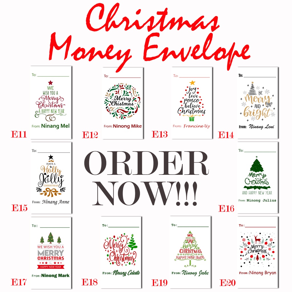 E11-20 Customized Christmas Kraft Envelope #5 (Ampao) | Shopee Philippines