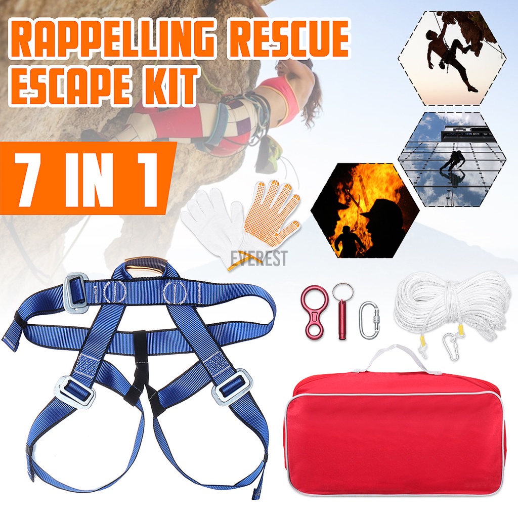 Climbing Set Climber Adjustable Pro Body Safety Harness Glove ...