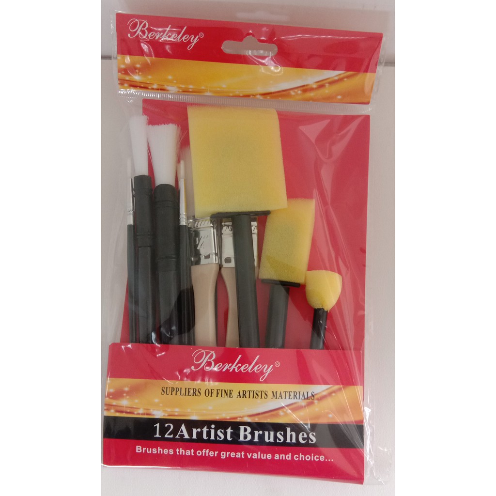 Berkeley Artist Brush Set With Sponge 12's | Shopee Philippines
