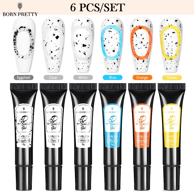 Born Pretty 5D Solid Pudding Gel Candy Emboss Painting Full Coverage ...