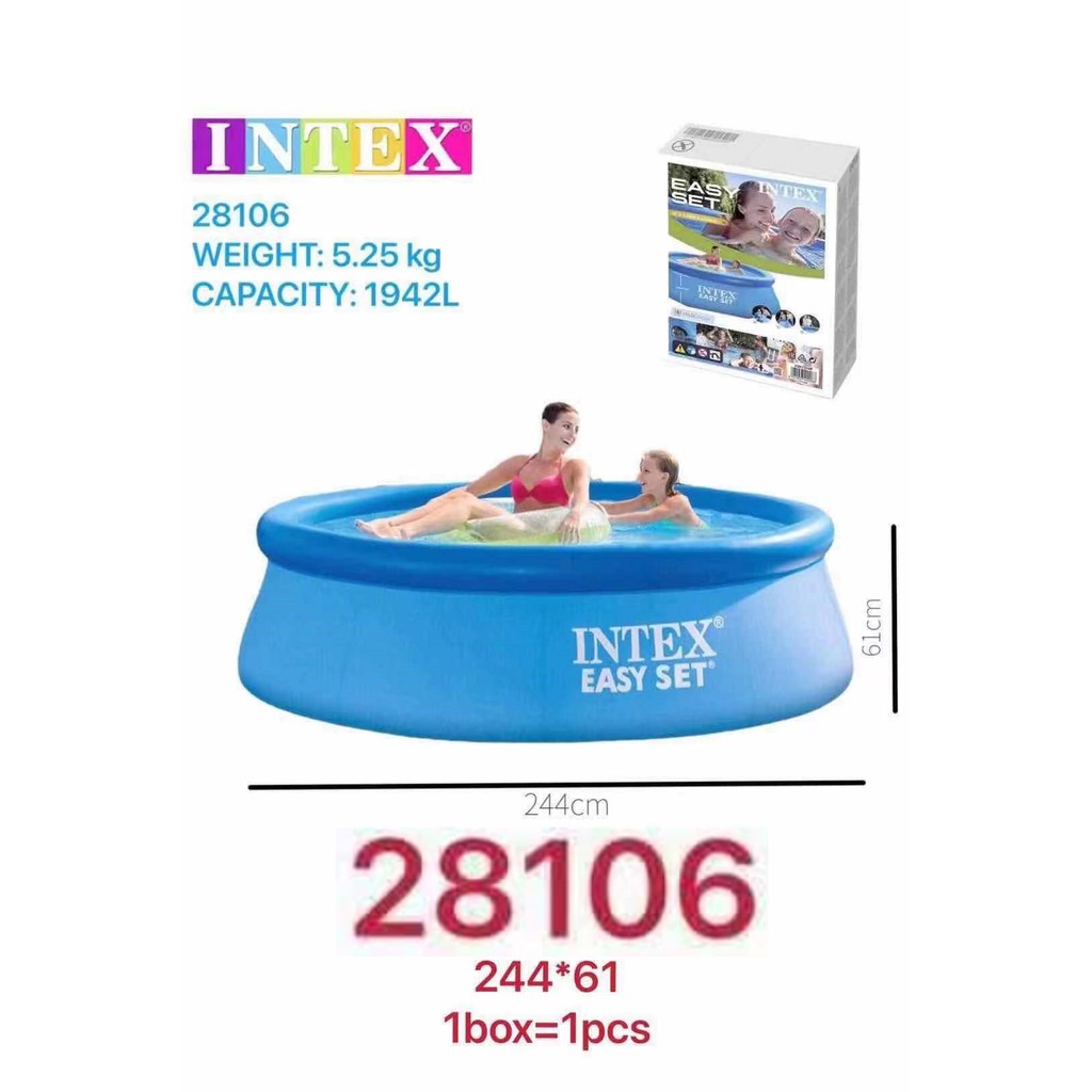 leo INTEX 28106 Easy Set Swimming Pool Flying Saucer Inflatable Pool ...