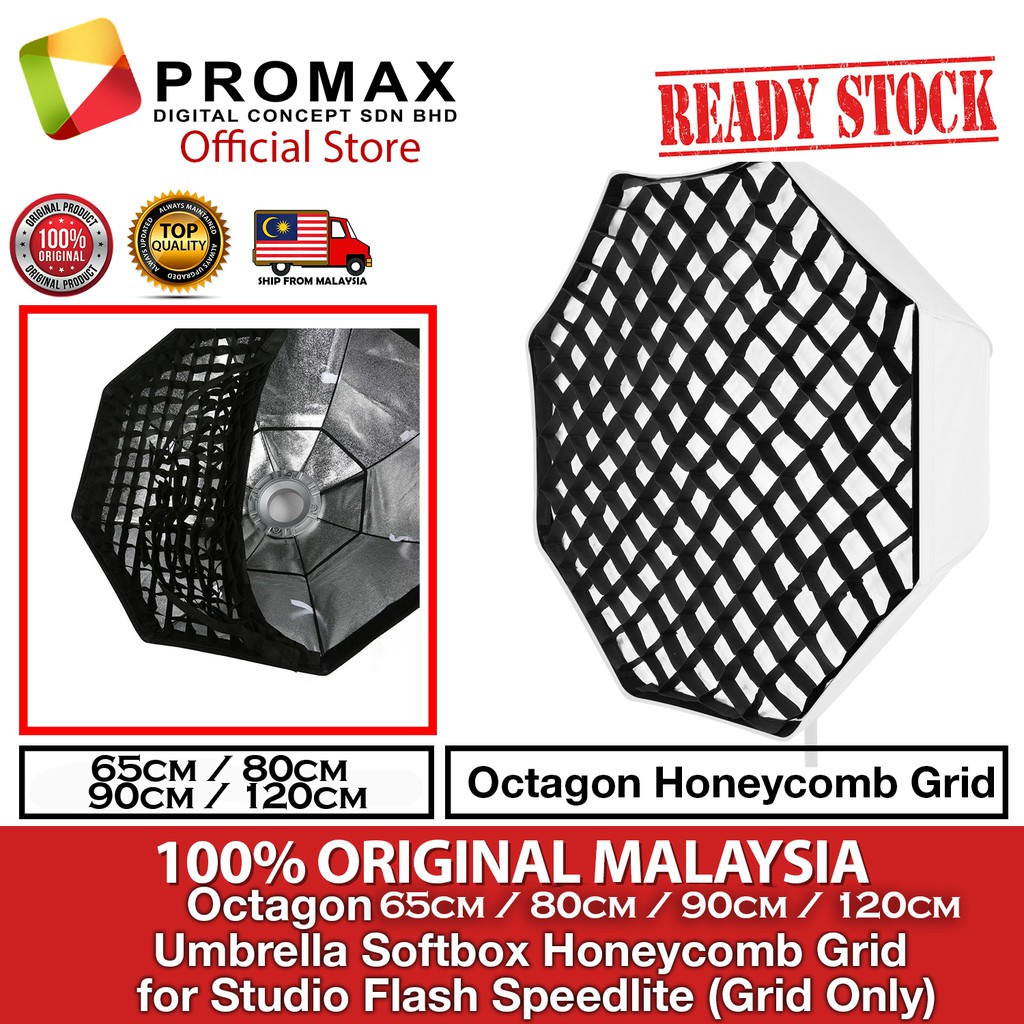 Ship 24 Hours Parabolic / Octagon 65cm / 90cm / 120cm Softbox Grid ...