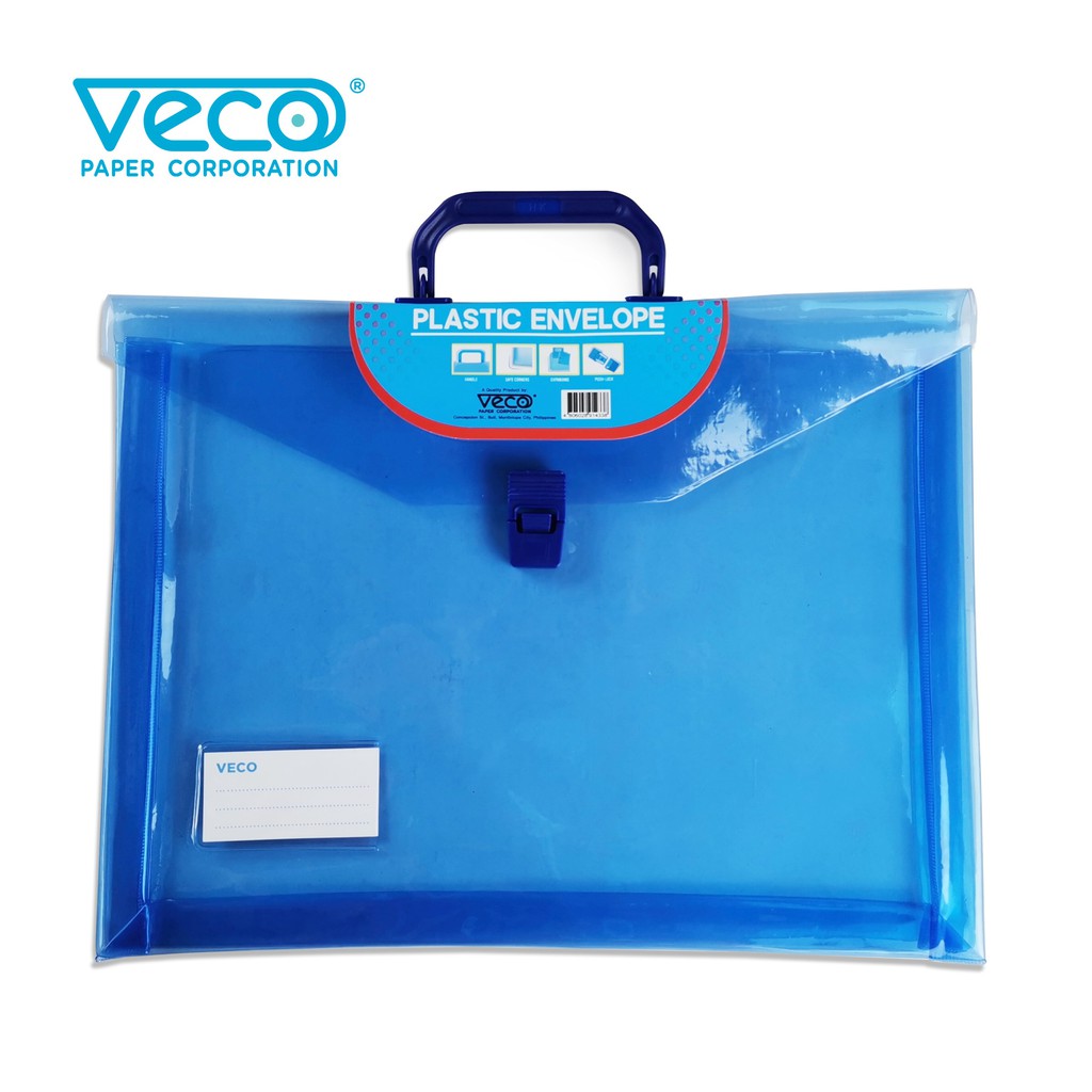 Veco Plastic Expanding Envelope Colored Long With Handle & Push Lock ...