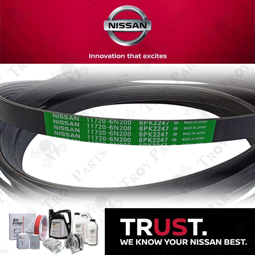 Nissan Fan Belt 11720-6N200 for Nissan X-Trail T30 C24 - 6PK2247 ...