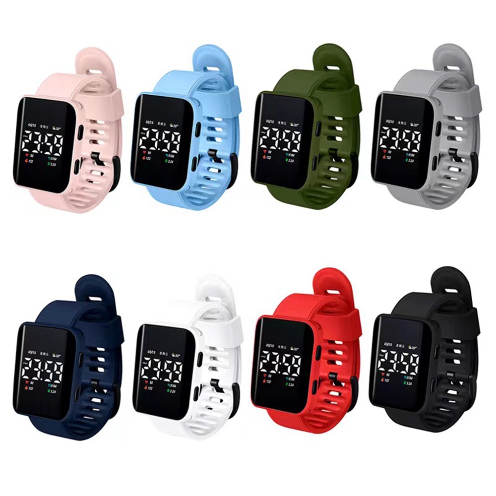 Sport Women Men Square Digital Watch Waterproof Student Cute Cartoon ...