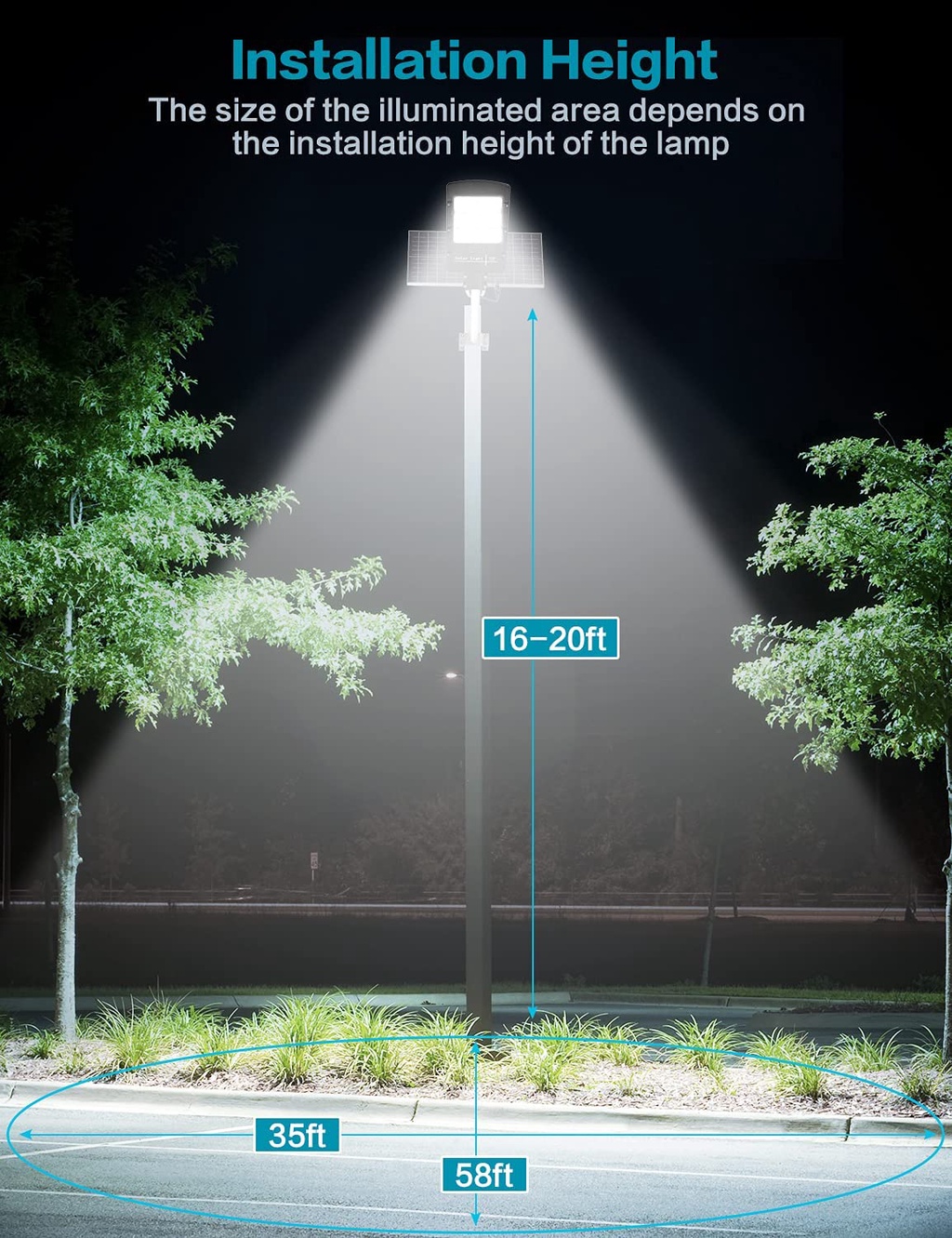 OOKAS Solar Street Lights Solar Light Outdoor Waterproof LED Heavy Duty ...