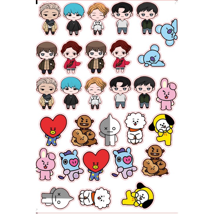 BTS/BT21 Customized Printable Vinyl Sticker | Shopee Philippines