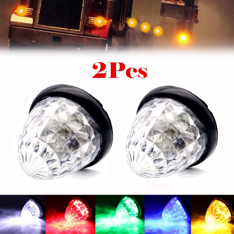 2x Waterproof 24V LED Side Marker Lights Turn Signal Indicator Marker ...