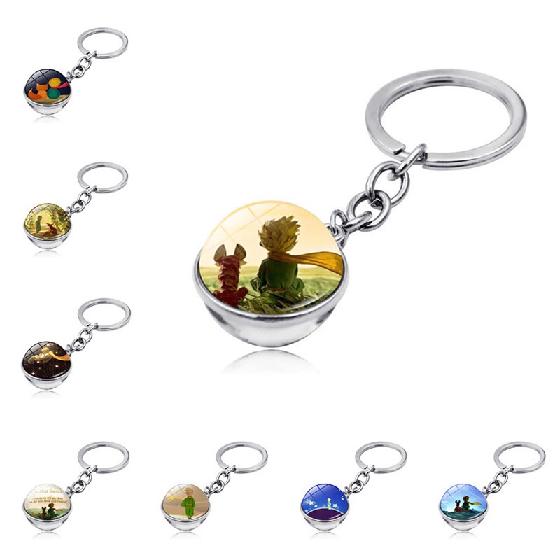 The Little Prince Double Sided Glass Ball Keychain Portable Car Key ...