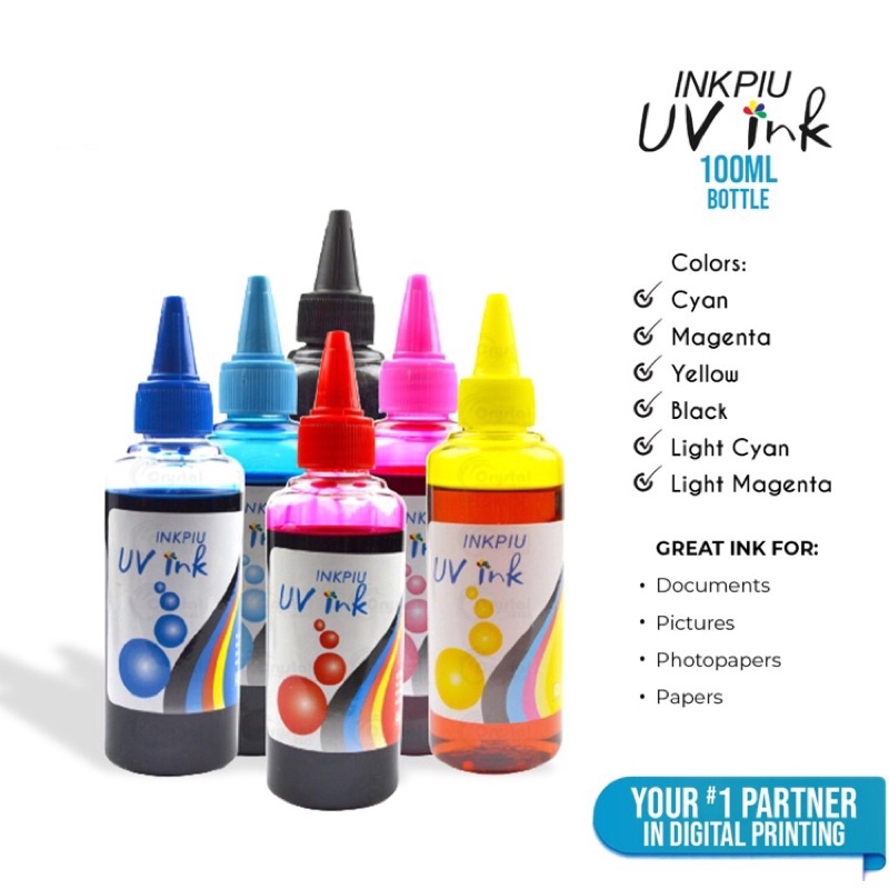 UV DYE INK 100ml Inkpiu Universal Dye Ink 6colors | Shopee Philippines