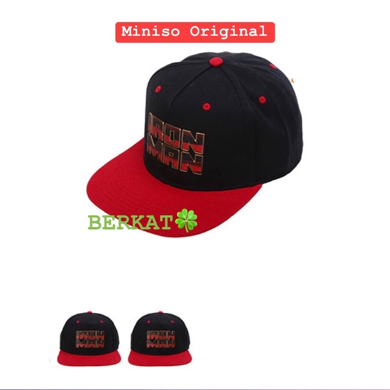 Miniso Marvel Collection Flat Cap - Hip Hop Snapback Hat | Shopee ...