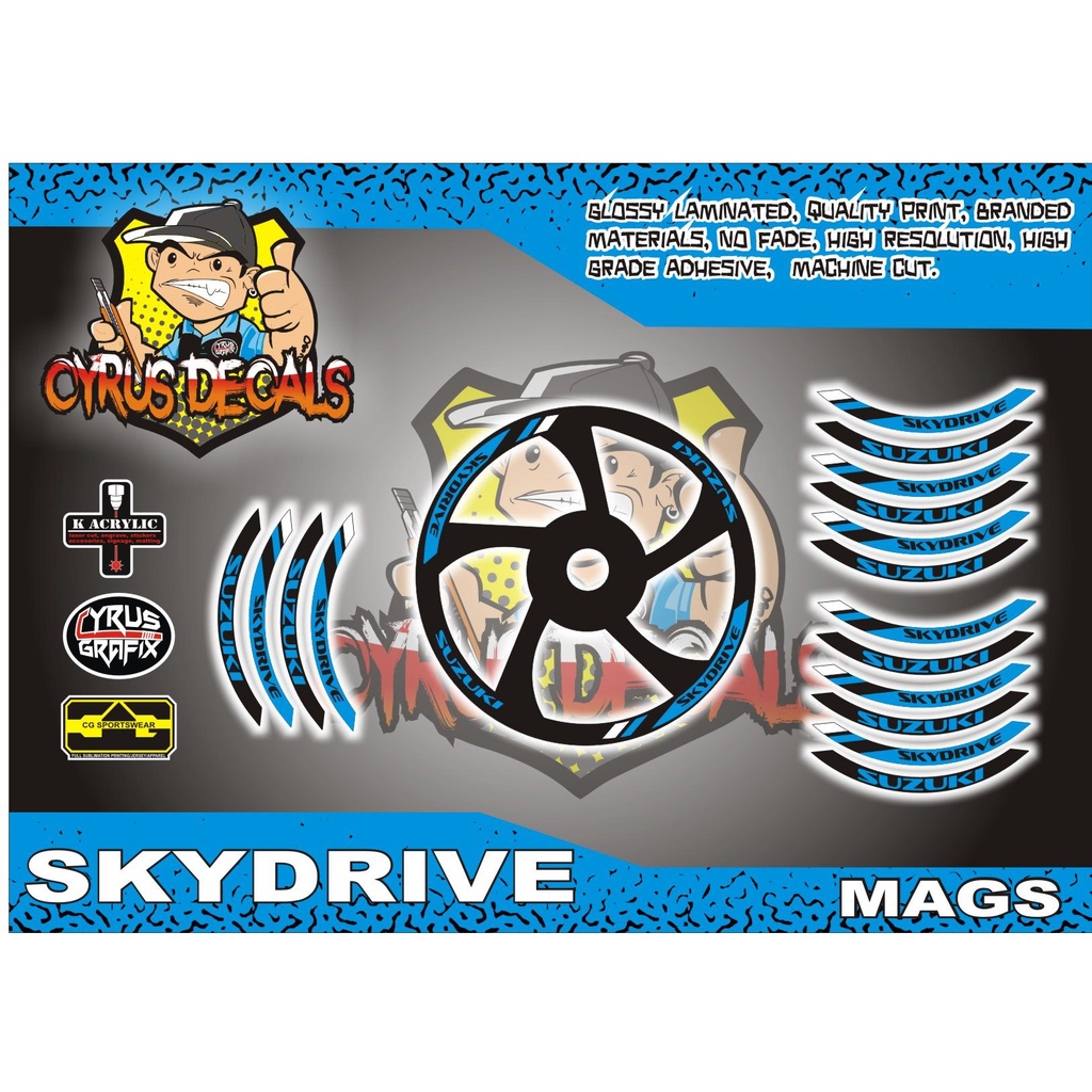 SKYDRIVE CUT OUT MAGS DECAL STICKER | Shopee Philippines