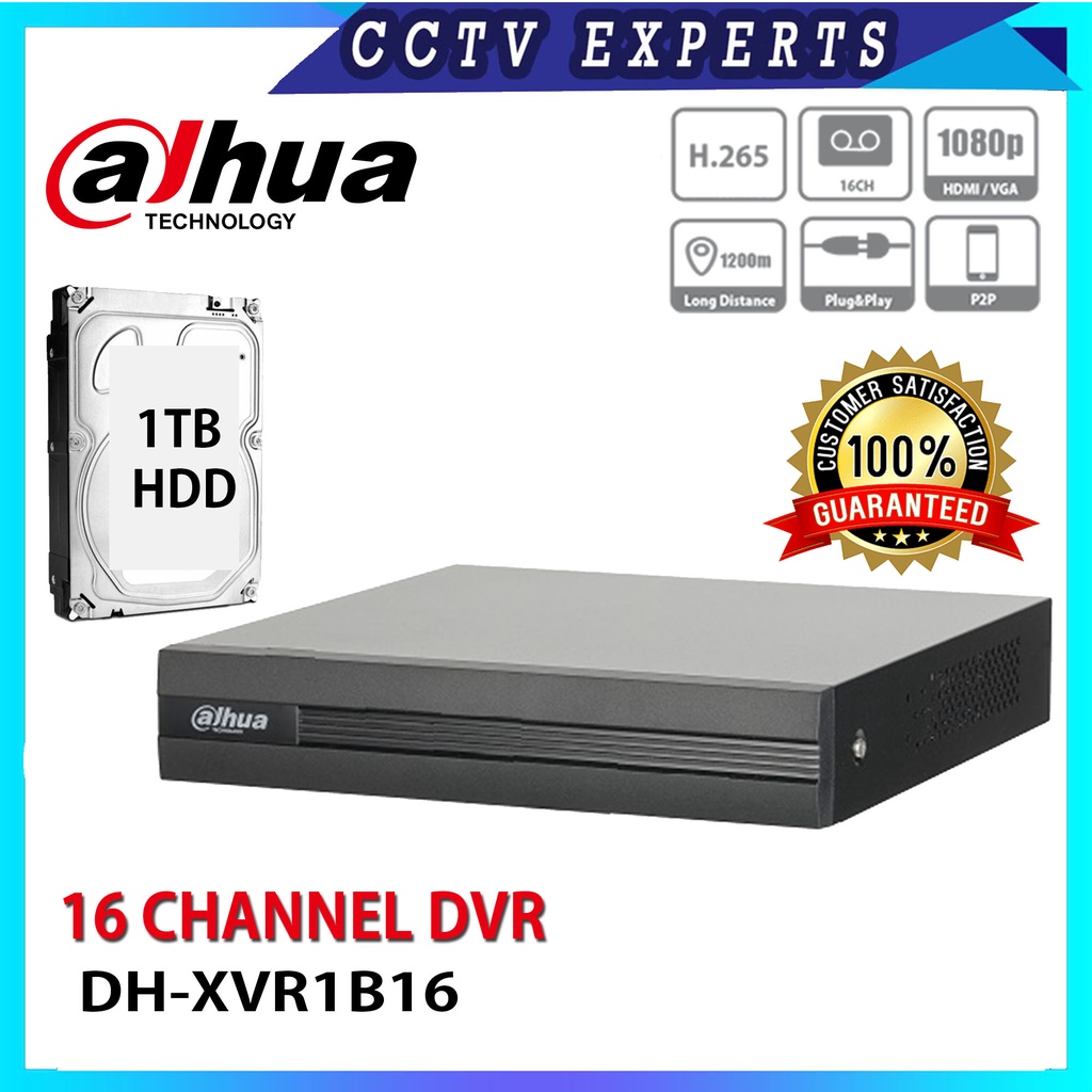Dahua 16 Channel DVR with or without HDD DH-XVR1B16 Upto 2MP CCTV DVR ... Dahua 16 Channel DVR with or without HDD DH-XVR1B16 Upto 2MP CCTV DVR ...