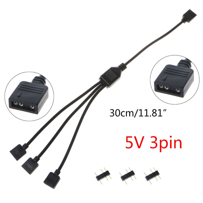 OUT RGB Splitter Cable 5V 3 Pin Adapter Cable Computer CPU Fan Splitter ...