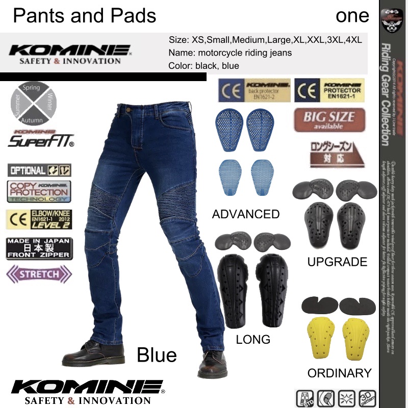 【Komine Pants】KOMINE Riding Jeans，Motorcycle Jeans，Casual Jeans Pants，Stretch Jeans，Fashion ...