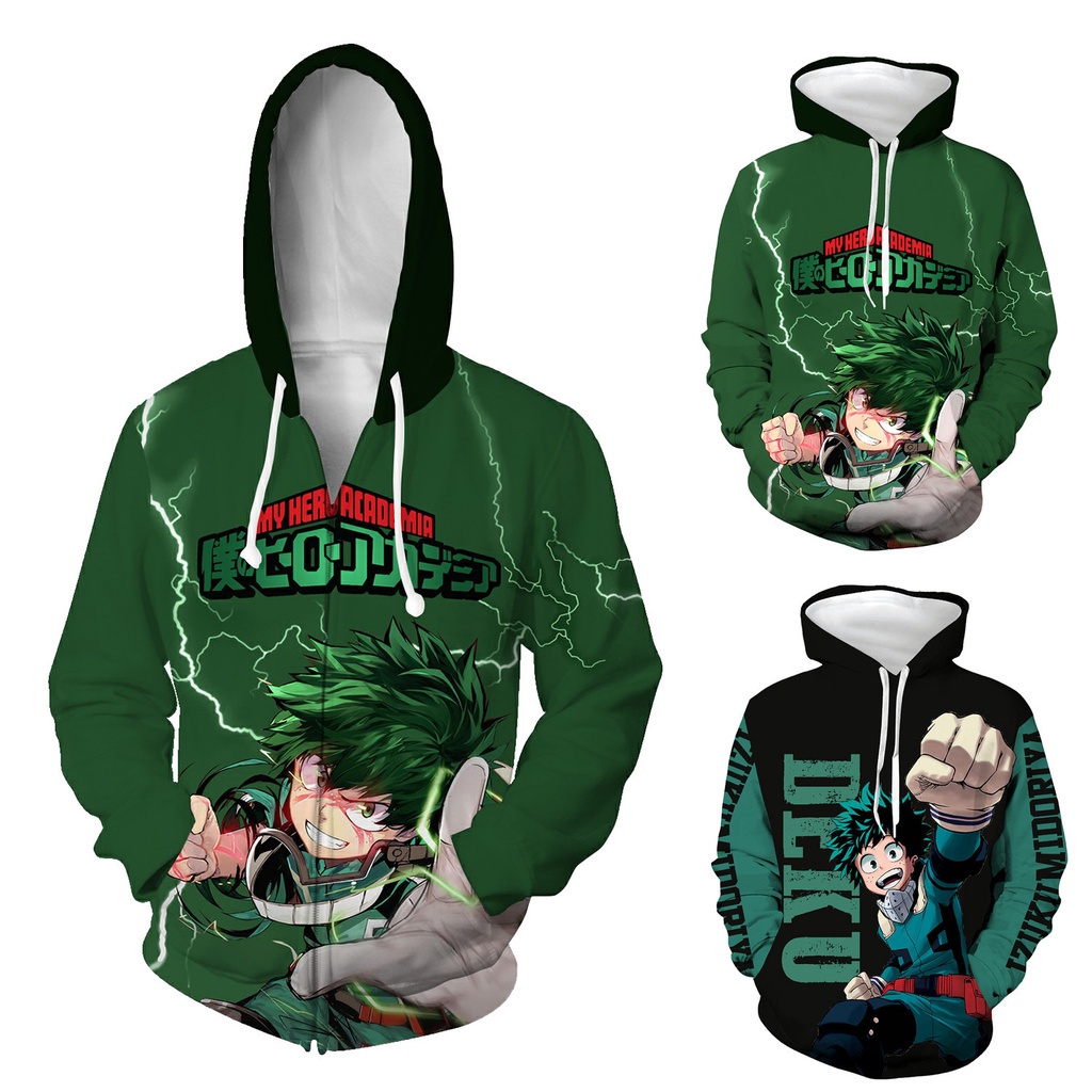 My hero academy Hoodie Deku sweater 3D Print Jacket | Shopee Philippines
