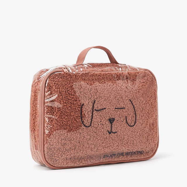 Zara travel bag With Dog Pattern Super Cute Fluffy | Shopee Philippines
