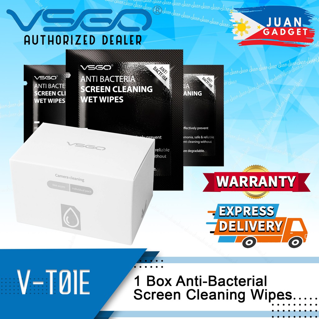 VSGO V-T01E Anti Bacterial Screen Cleaning Wipes for Smartphones ...