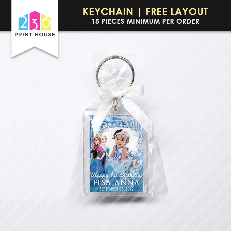 FROZEN Keychain Souvenir • FREE Layout • Baptism or Birthday Keychain ...