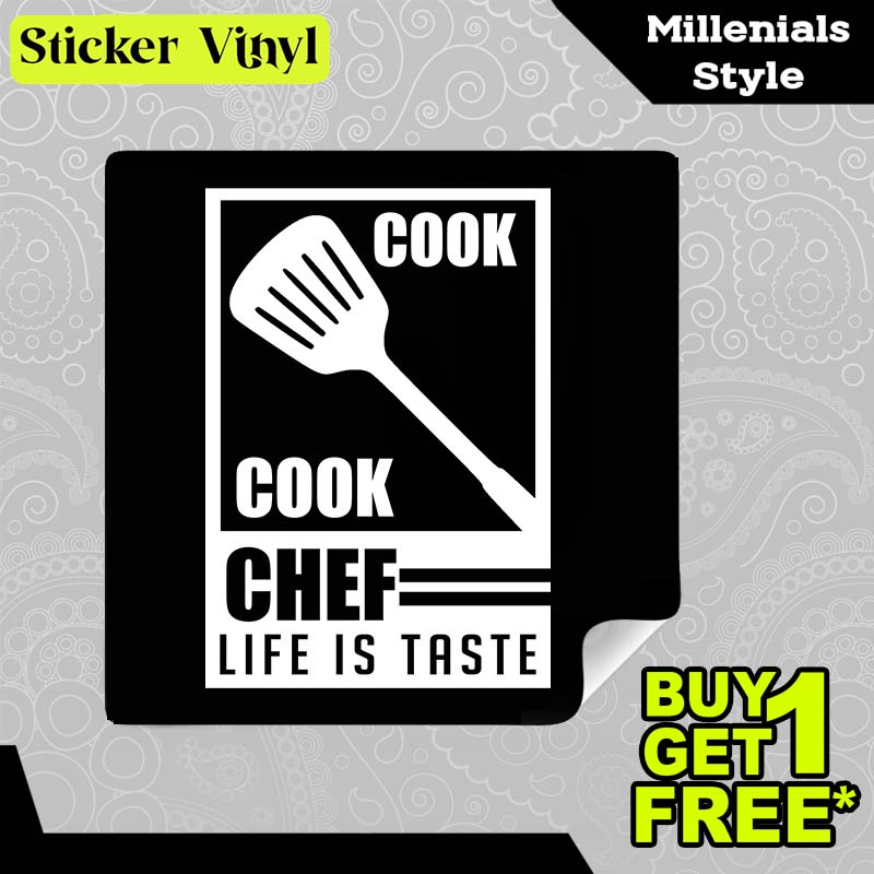 Chef Life Is Taste Cook Sticker Unique Image Cool and Contemporary ...