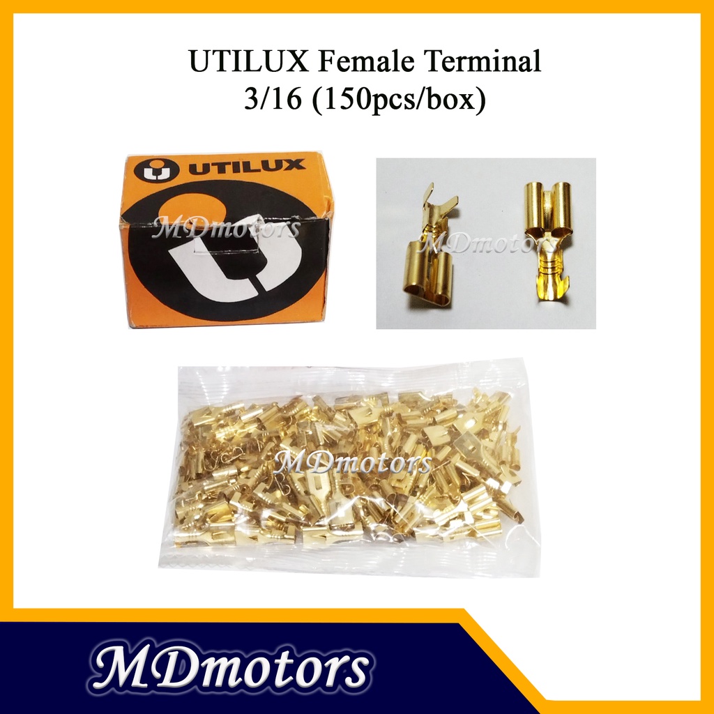 UTILUX Female Terminal Crimp Electrical Wire Connector 3/16 (150pcs/box) | Shopee Philippines