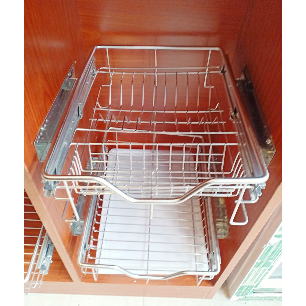 Heavy Duty 304 Stainless Pull out Basket 2 Layer Complete with Guide ...