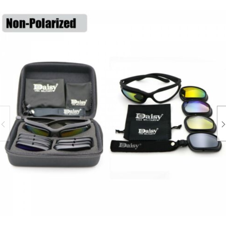 Daisy C5 Polarized Army Goggles Military Sunglasses 4 Lens Kit Men's ...