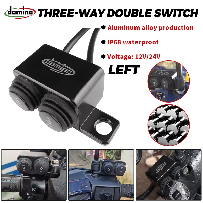 Domino Dual 3ways Switch TRI Switch Mirror Mount Waterproof Universal ...
