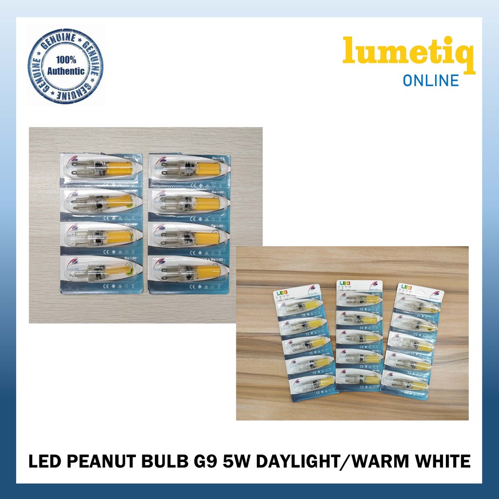 LED PEANUT BULB G9 220V 5W DAYLIGHT/ WARM WHITE (SOLD PER PIECE ...