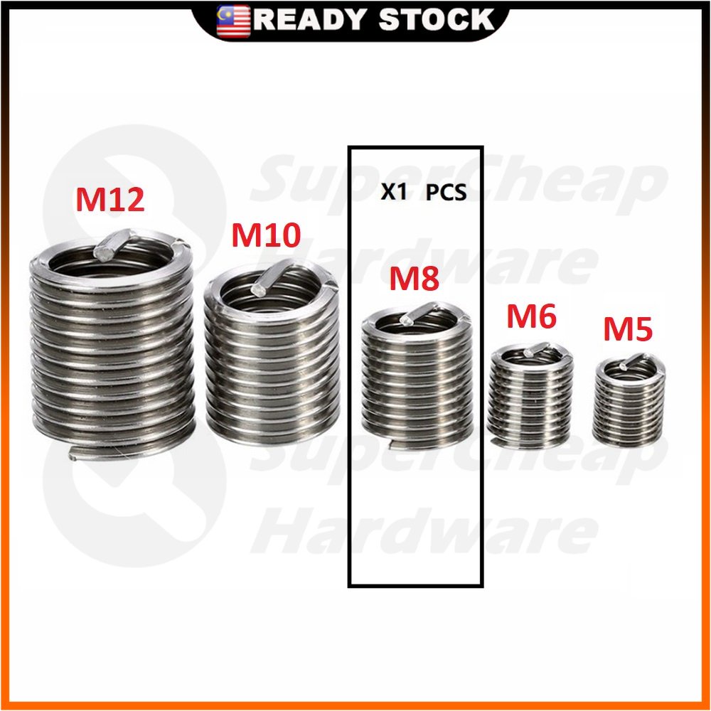Stainless Steel Helicoil Thread Insert Repair Recoil Kit Coiled Wire ...
