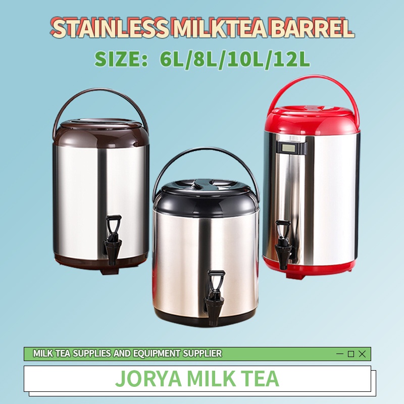 Milk Tea Thermos Bucket Stainless Steel Tea Bucket Tea Barrel Water Jug ...