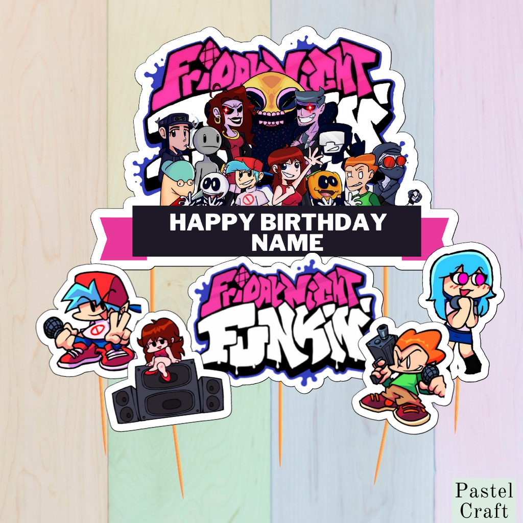 Friday Night Funkin Customized Cake Topper for Birthday Party / Events ...